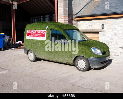 van covered in artificial grass Stock Photo - Alamy