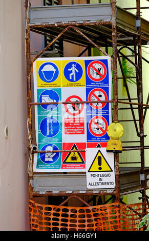 italian construction site health and safety sign Stock Photo - Alamy