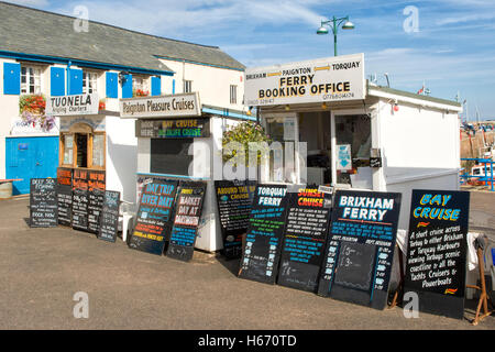 the paignton ferry sign at brixham harbour, devon, uk Stock Photo - Alamy