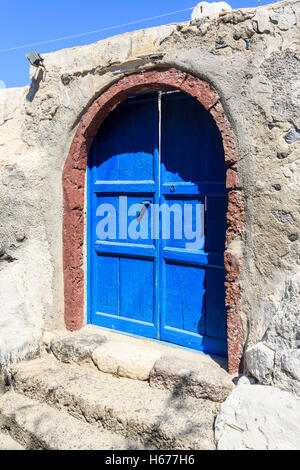 Blue painted church doors Santorini Greece Stock Photo - Alamy