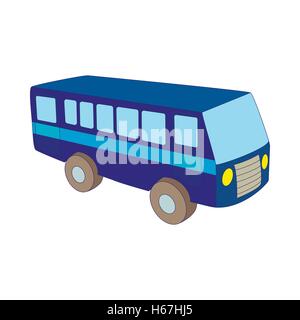 Cartoon blue bus with a driver, isolated on a white background Stock ...