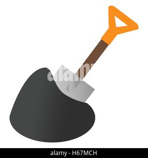 Handle shovel icon isometric vector. Green leaf. Magical root Stock ...