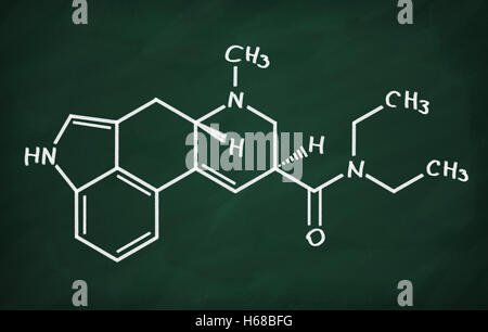 Lysergic acid diethylamide (LSD). Chemical formula, molecular structure ...