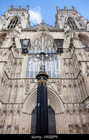 York Minster Cathedral facade exterior building stonework windows ...