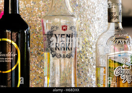 National Turkish alcoholic drink Raki and appetiser on table Stock ...