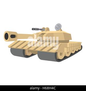 Battle army track tank with sand camouflage and long barrel for firing ...