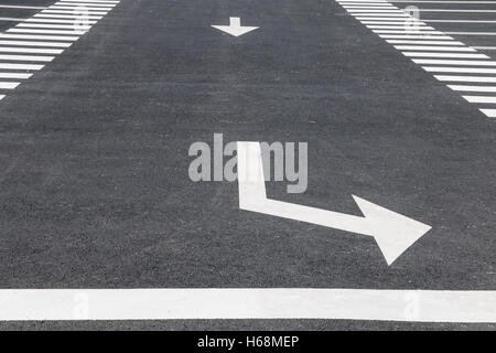 Must turn left or right directional road sign with opposing arrows ...