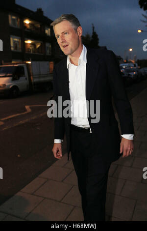 Zac Goldsmith arriving at Barnes Primary School in south London, after ...