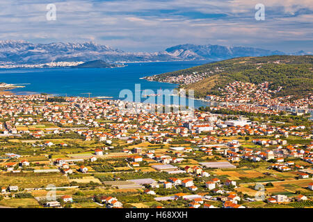 Aerial panorama of Trogir and Kastela bay, Dalmatia, Croatia Stock ...