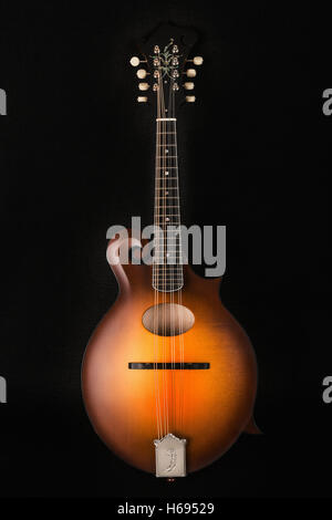 Mandolin on black backgroun, front view Stock Photo - Alamy