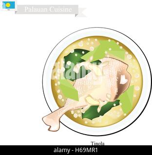 Palauan Cuisine, Traditional Tinola or Palauan Soup with Chicken, Green ...
