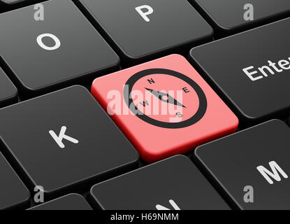 Travel concept: Compass on computer keyboard background Stock Photo - Alamy