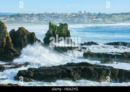 The landscape at Cathedral Rock, Kiama Australia. These volcanic rocks ...