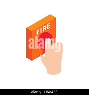 Hand switch fire alarm system. Fire equipment. Vector illustration in ...