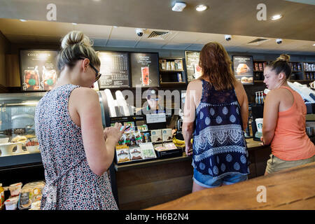 Florida,South,Ormond Beach,Starbucks Coffee,interior inside,counter ...
