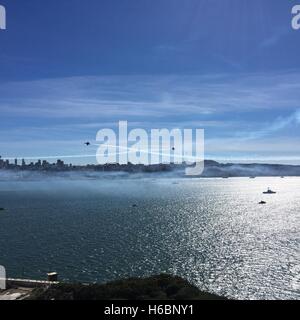 Fleet week practice over the Bay Area as viewed from Alcatraz Stock ...
