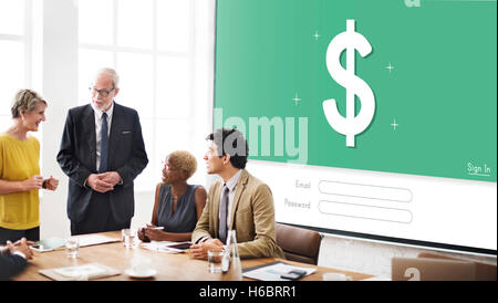 Dollar Sign Login Email Graphic Concept Stock Photo - Alamy