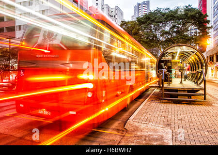 Curitiba Rapid Bus Public transport system Stock Photo - Alamy