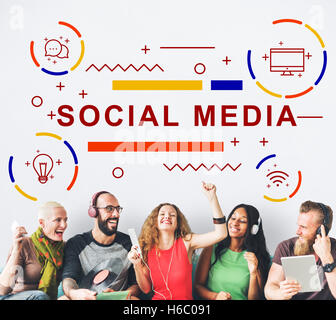 Social Media Connection Communication Graphic Concept Stock Photo - Alamy