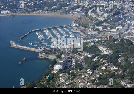 Aerial view of Torquay including the Torbay Hotel and Big Wheel Stock ...