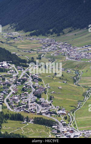 Aerial view of Livigno lake in Alps Mountains, Lombardy, Italy Stock ...