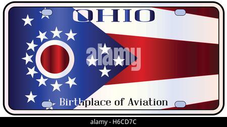 Ohio license plate; vehicle registration number. Ohio number plate ...