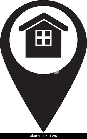 Isolated house inside gps button design Stock Vector Image & Art - Alamy