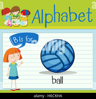 Flashcard letter B is for ball illustration Stock Vector Art ...