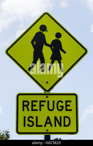 pedestrian traffic refuge island crossing point Newtownabbey UK Stock ...