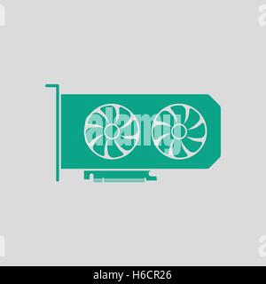 GPU icon. Gray background with green. Vector illustration Stock Vector ...
