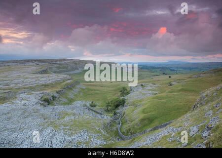 Limestone pavement near Sulber Nick at the head of Crummackdale ...