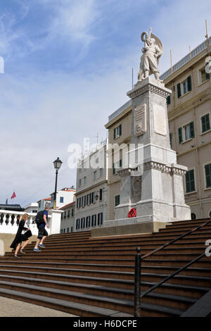 Memorial Statue on the Rock of Gibraltar at the entrance to the ...