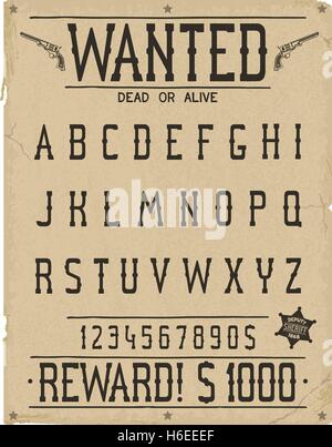 Vintage western alphabet / Retro font in wild west style / Old West ...