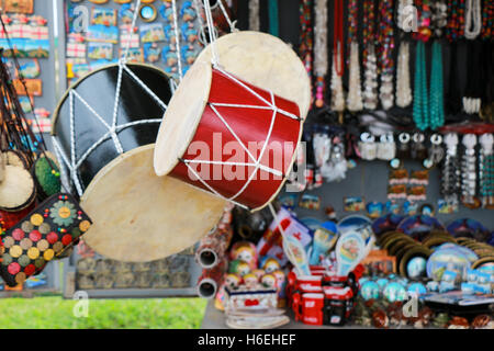 Georgian traditional musical instrument, drum red colored named doli ...