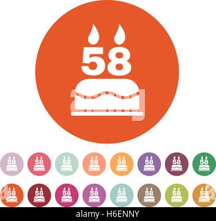 Set of number fifty-eight (58 years) celebration design. Anniversary ...