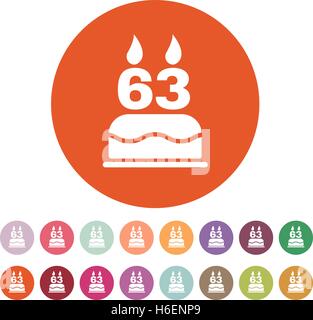 Set of number sixty-three (63 years) celebration design. Anniversary ...