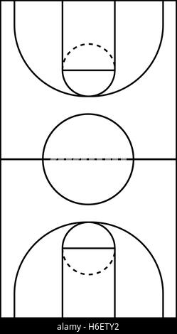 A4 size vertical basketball court line vector Stock Vector Image & Art ...
