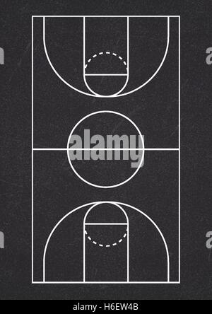 A4 size vertical basketball court line vector Stock Vector Image & Art ...