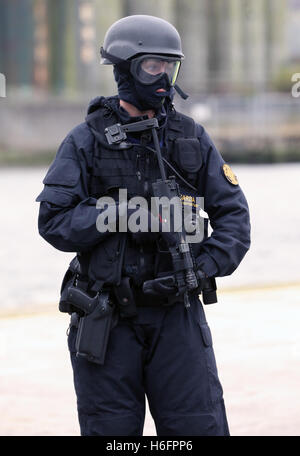 Members of the Garda Regional Armed Support Unit take part in a major ...