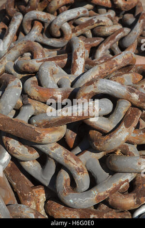 Heavy duty anchor chain at South Street Seaport in Manhattan, NYC Stock ...