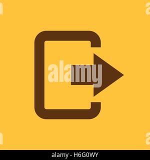 The exit bag icon. Logout and output, outlet, out symbol. Flat Vector ...
