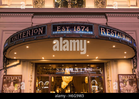 Exterior of the Criterion Restaurant in Piccadilly London England UK ...