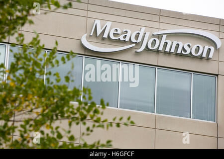 A logo sign outside of the headquarters of the Mead Johnson Nutrition ...