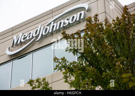 A logo sign outside of the headquarters of the Mead Johnson Nutrition ...