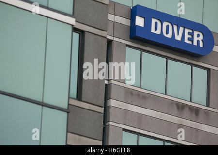 A logo sign outside of the headquarters of the Dover Corporation in ...