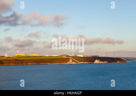 Dragon LNG terminal and jetty, Milford Haven, Pembrokeshire, Wales, UK ...