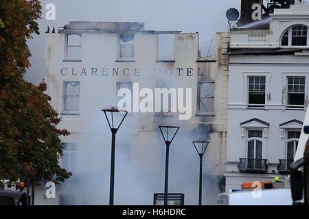 Exeter Royal Clarence hotel, after devasting fire on Fri 28th October ...