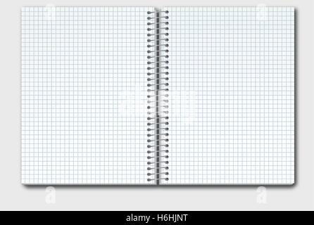 Ring bound square notebook vector mock-up set. White spiral notepads ...