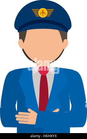 Captain with his arms crossed. Male person in cartoon style Stock ...