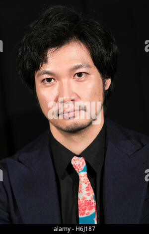 (L to R) Japanese actor Munetaka Aoki and film director Mamoru Hosoda ...